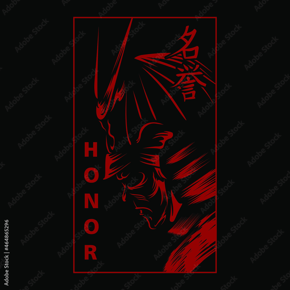 Stunning, Vibrant, Red Colored Traditional Japanese Samurai Warrior ...