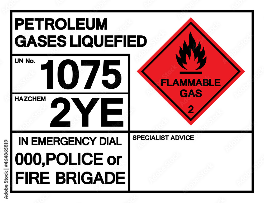 Petroleum Gases Liquefied UN1075 Symbol Sign, Vector Illustration ...