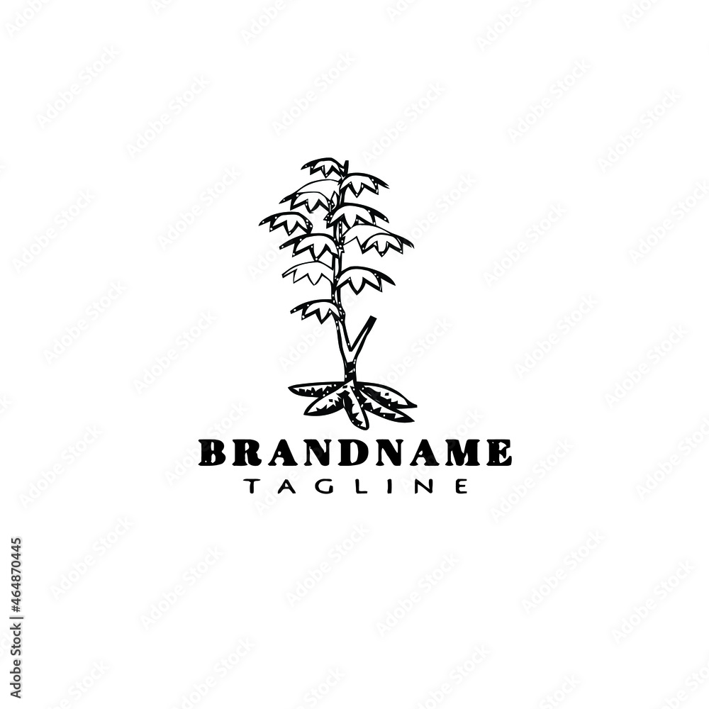 cassava logo icon design template black isolated vector illustration ...