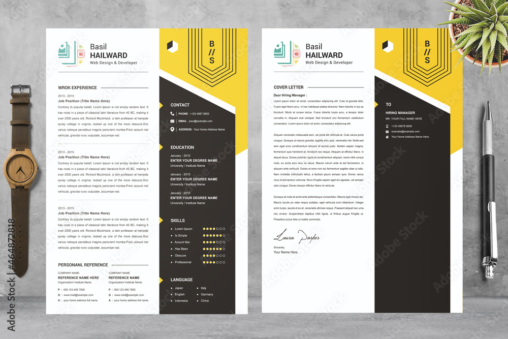 modern design Resume Template layout Stock Vector | Adobe Stock
