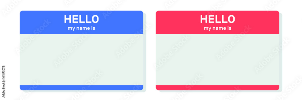 Hello i my name Tag Template. Welcome sticker. Vector illustration on ...
