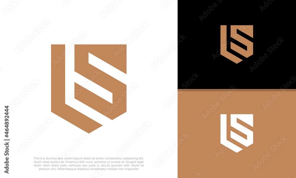 Initials LS logo design. Initial Letter Logo. Shield logo. Stock Vector ...