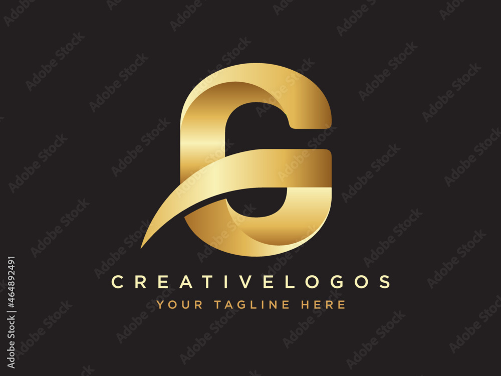 Gold Letter G Logo, Gold Alphabet G Logo, Golden Initials G Logo, G ...
