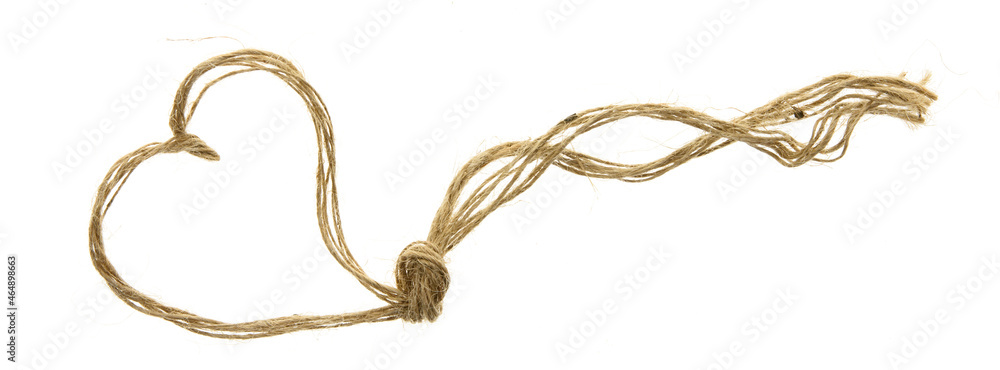 Jute line heart isolated on white background Stock Photo | Adobe Stock
