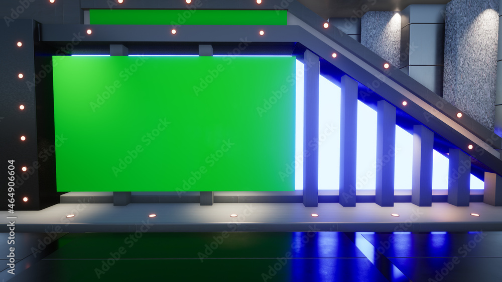 Backdrop For TV Shows .TV On Wall.3D Virtual News Studio Background, 3d ...