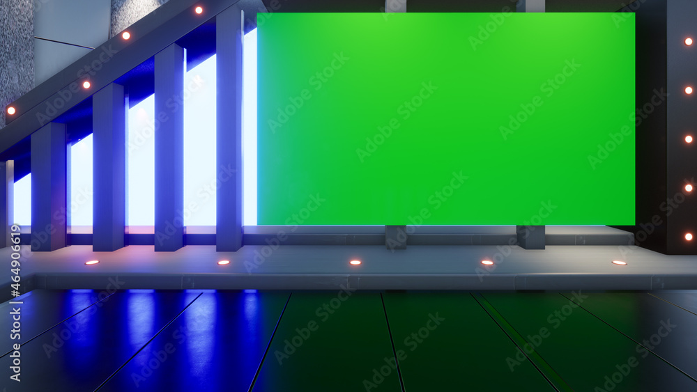 Backdrop For TV Shows .TV On Wall.3D Virtual News Studio Background, 3d ...