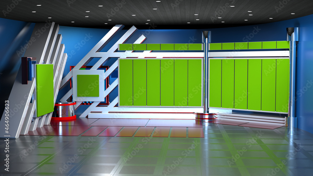 Backdrop For TV Shows .TV On Wall.3D Virtual News Studio Background, 3d ...