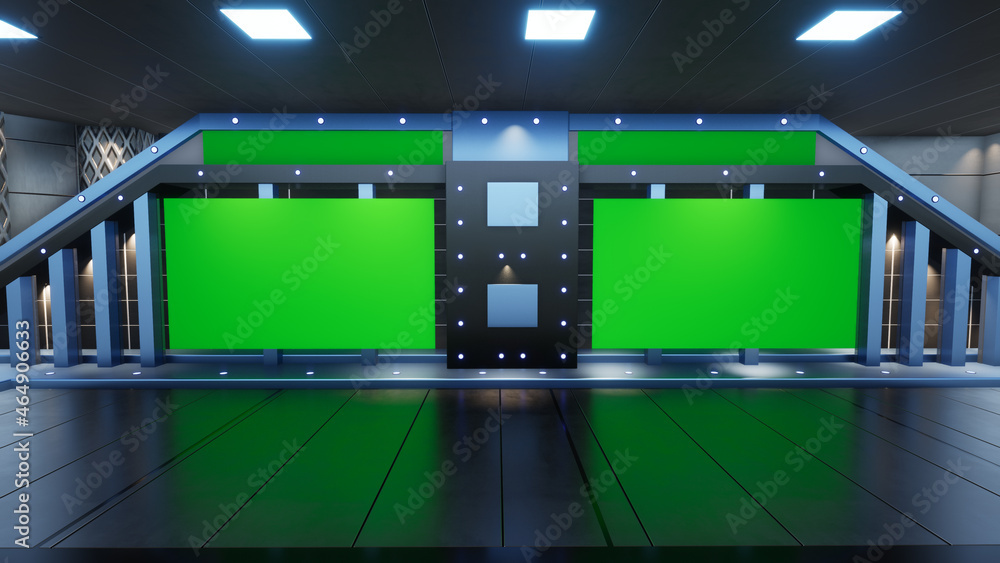 Backdrop For TV Shows .TV On Wall.3D Virtual News Studio Background, 3d ...