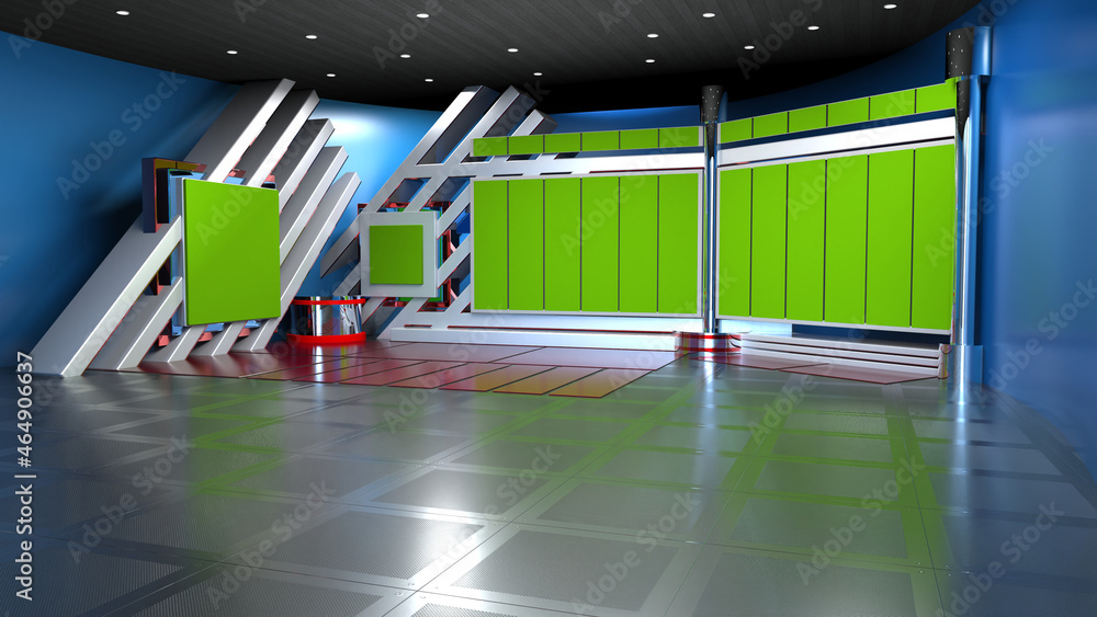 Backdrop For TV Shows .TV On Wall.3D Virtual News Studio Background, 3d ...