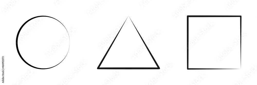 Shapes - circle, triangle and square. Contours of geometric shapes ...