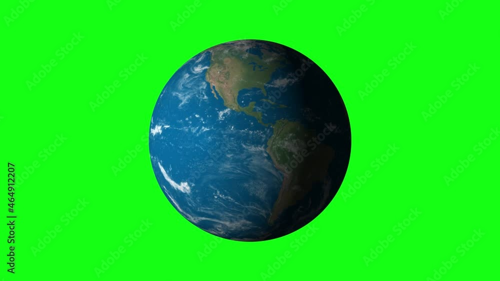 World, Planet Earth is rotating in green screen animation. Loop ...