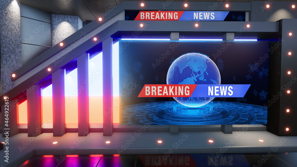 Backdrop For TV Shows .TV On Wall.3D Virtual News Studio Background, 3d ...