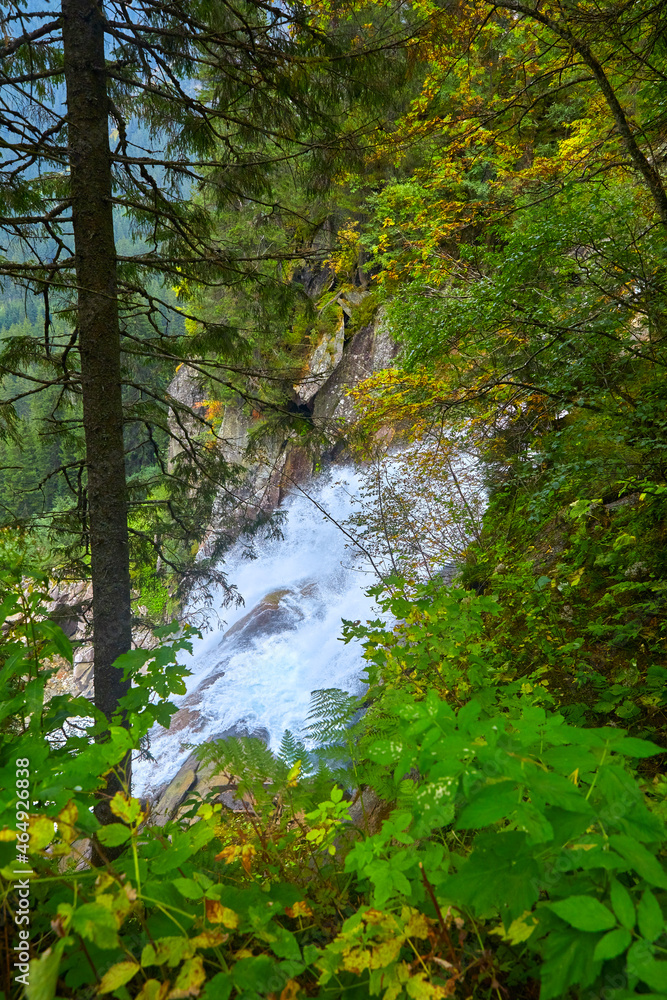 Famous waterfalls in the Austrian mountains. (Krimmler Waterfalls ...