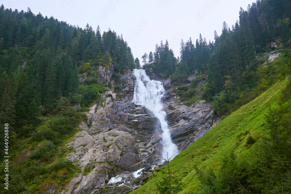 Famous waterfalls in the Austrian mountains. (Krimmler Waterfalls ...