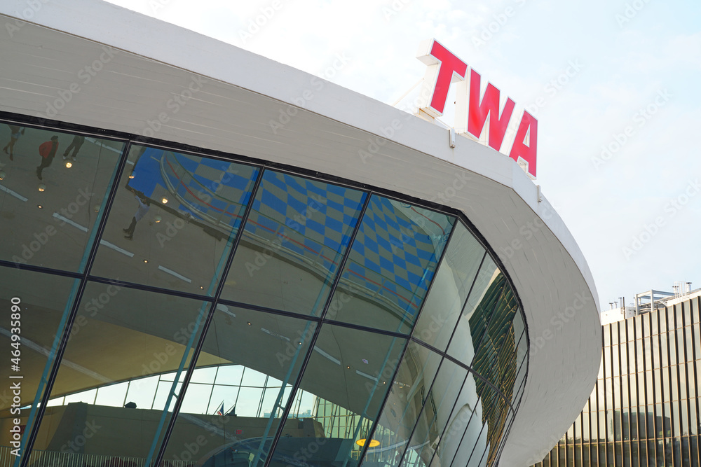 NEW YORK -8 OCT 2021- View of the TWA Hotel in the landmark TWA Flight ...