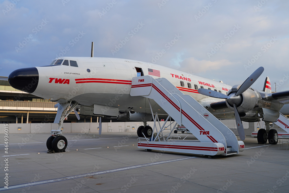 NEW YORK -8 OCT 2021- View of a Lockeed Super Constellation (Connie ...