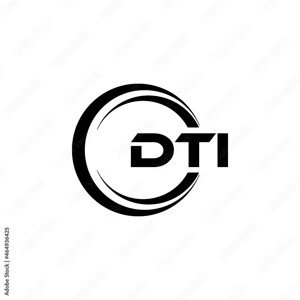 DTI letter logo design with white background in illustrator, vector ...