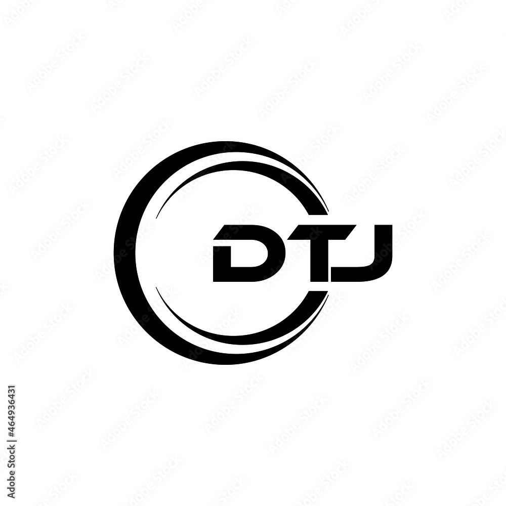 DTJ letter logo design with white background in illustrator, vector ...