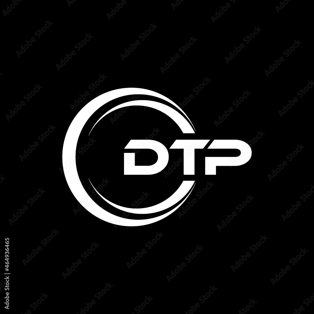 DTP letter logo design with black background in illustrator, vector ...