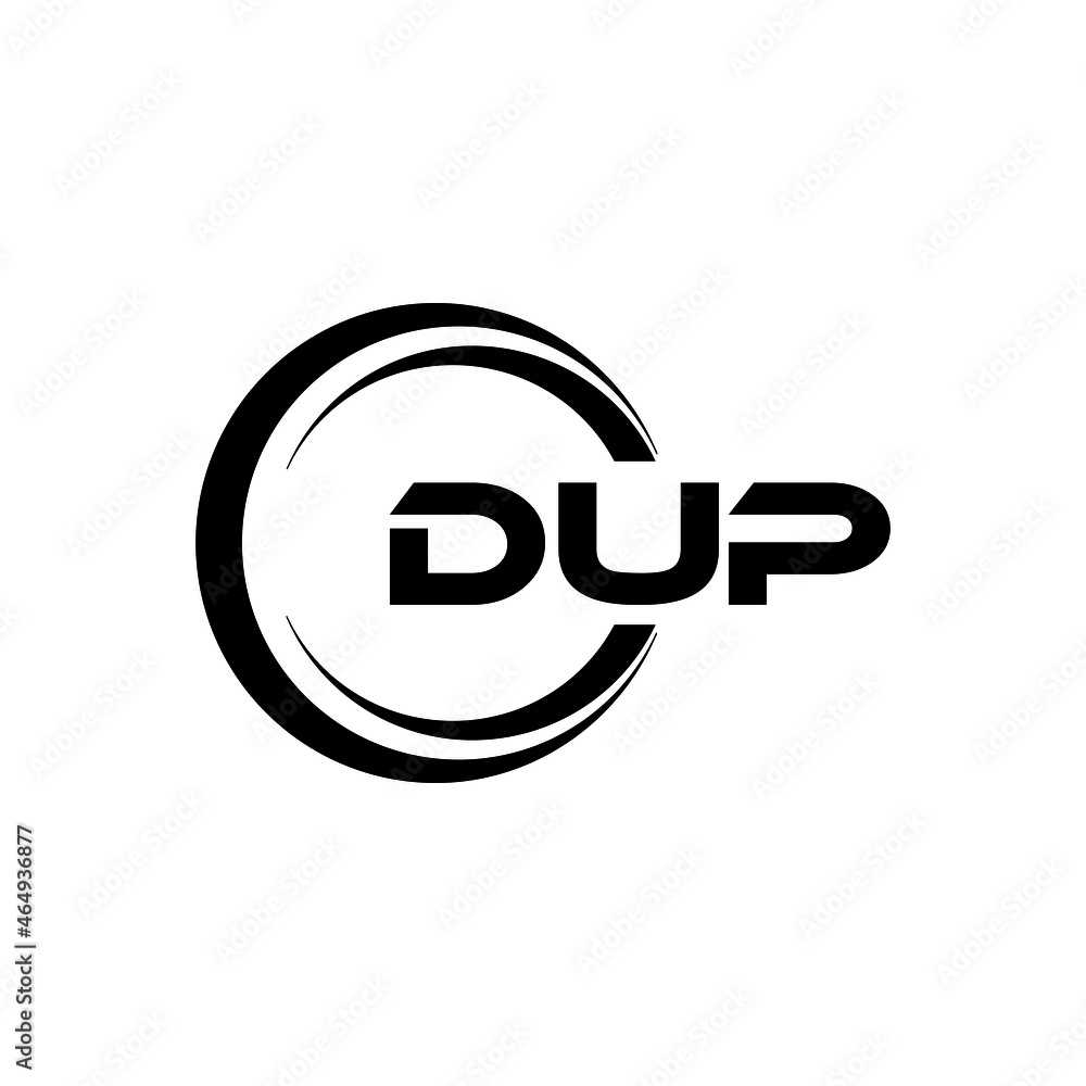 DUP letter logo design with white background in illustrator, vector ...