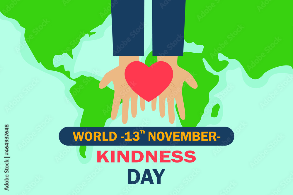 World kindness day vector concept. Hands holding red heart symbol with ...