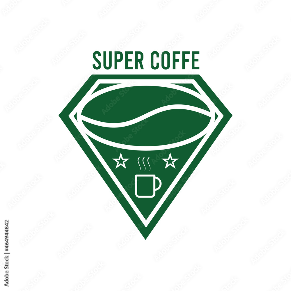 super coffee logo is green.logo vector.suitable for coffee shop Stock ...