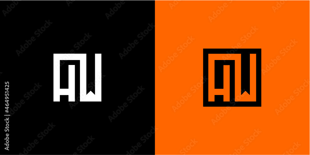 AW Letter Initial Logo Design Template Vector Illustration Stock Vector ...