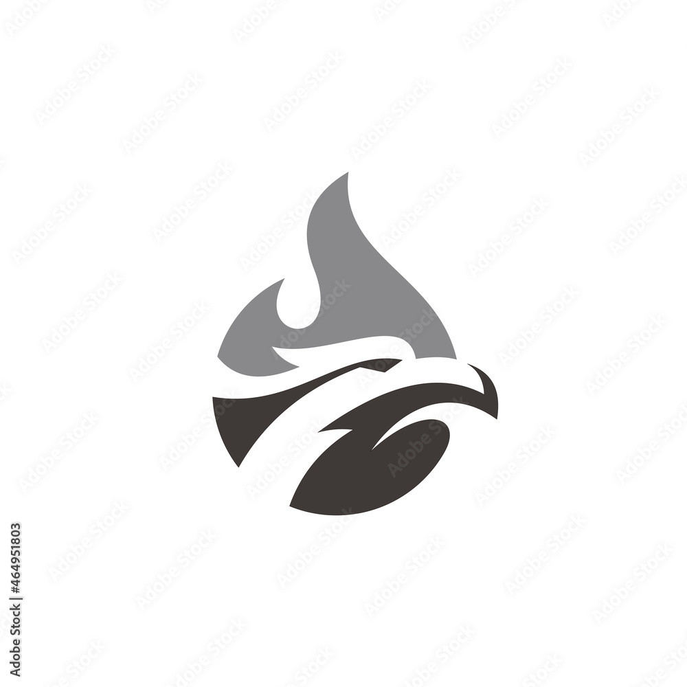 Fire bird logo design, phoenix, eagle, falcon, hawk head and flame ...