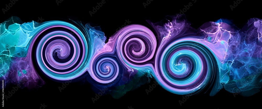 Bright contrast background with rotate twist elements, alcohol ink ...