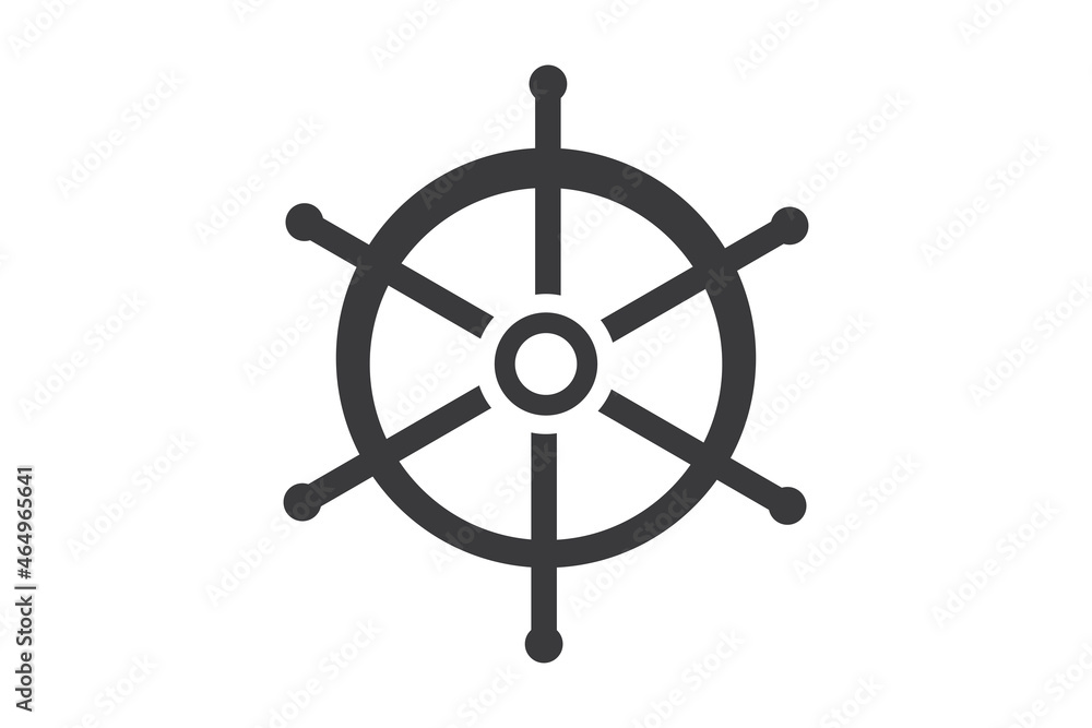 boat wheel icon on white background for website, application, printing ...