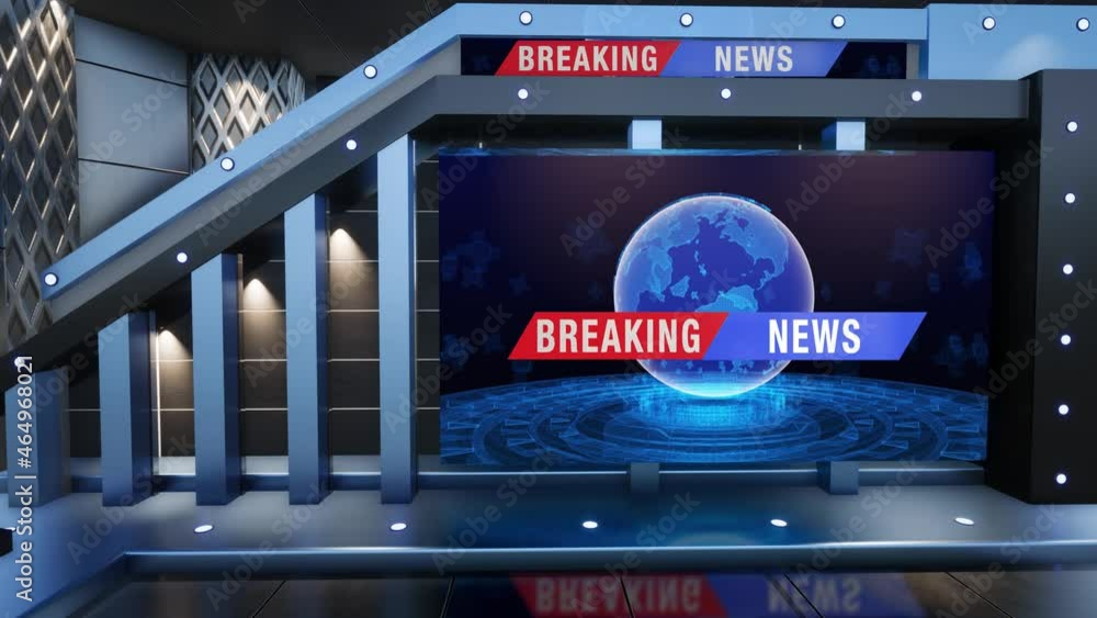 News TV Studio Set - Virtual Green Screen Background Loop motion ...