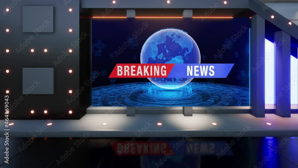 News TV Studio Set - Virtual Green Screen Background Loop motion ...