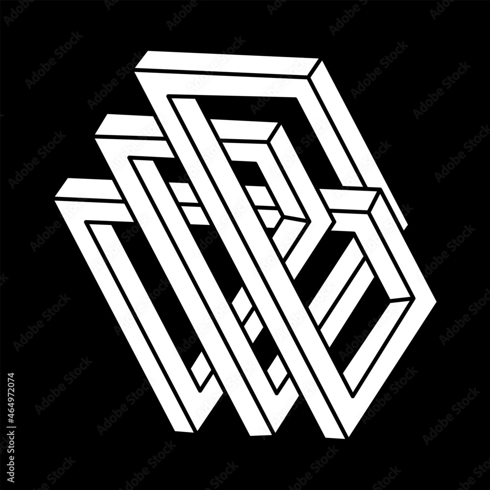 Impossible shapes. Abstract eternal geometric object. Impossible ...