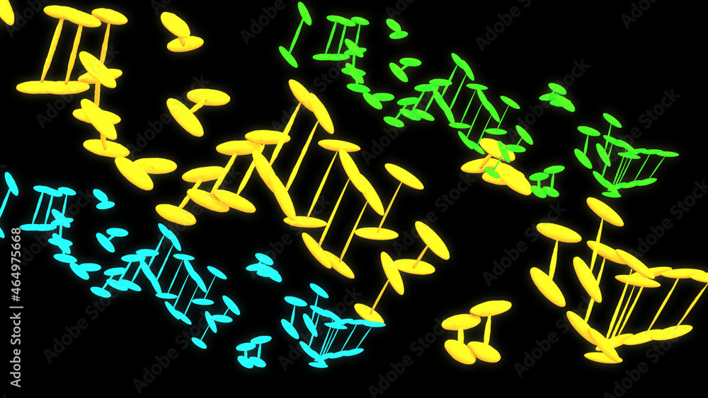 abstract colorful animation DNA. Genetic manipulation DNA repair ...