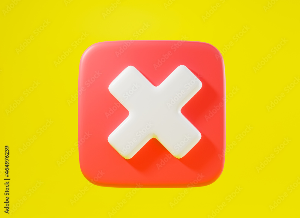 Red cross mark symbols icon element. Symbol No or X shape button for ...