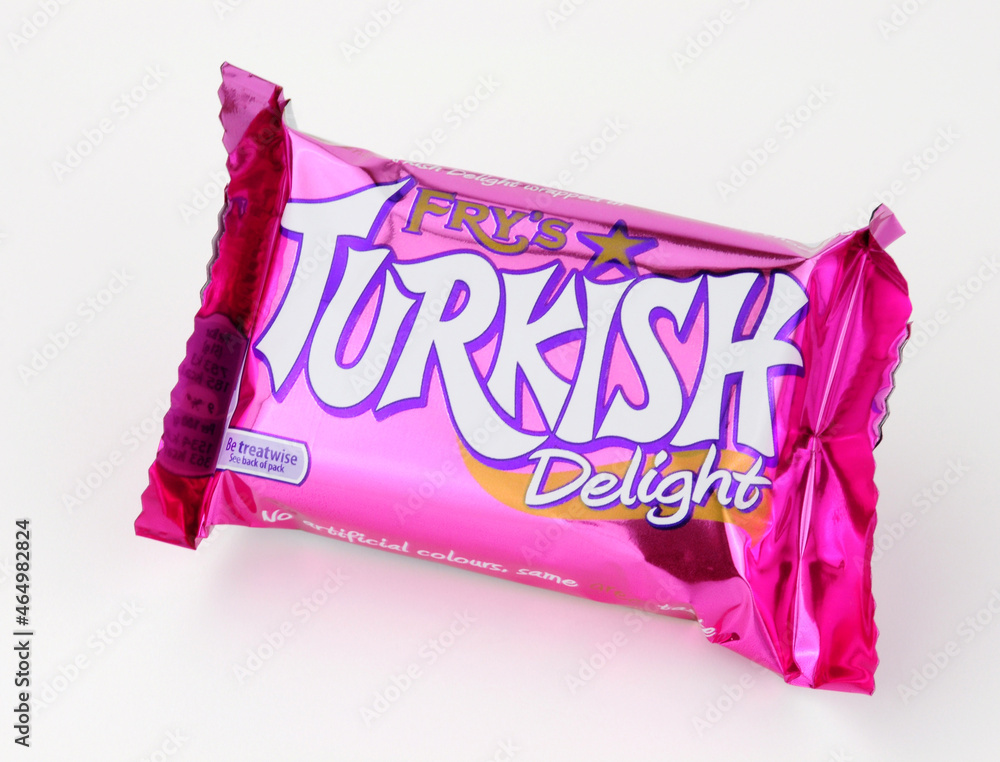 Fry's Turkish Delight milk chocolate bar manufactured by Cadbury ...