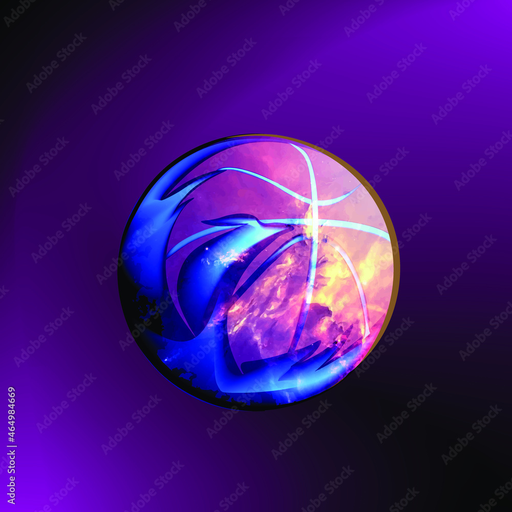 Logo icon. The bird hugs a basketball ball with its wings. Sports ...