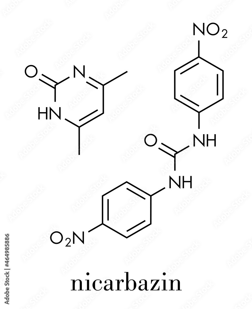Nicarbazin coccidiostat mixture. Skeletal formula. Stock Vector | Adobe ...