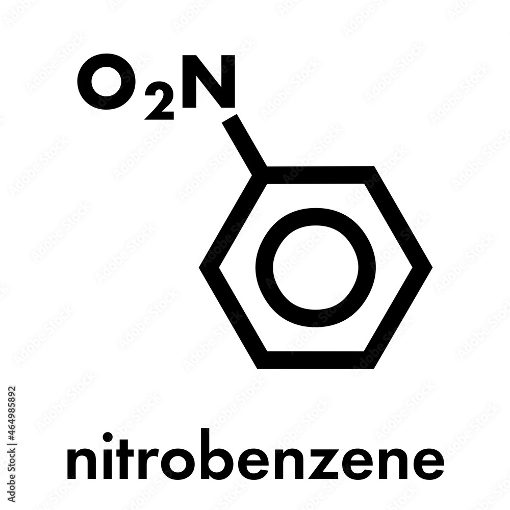 Nitrobenzene solvent molecule. Skeletal formula. Stock Vector | Adobe Stock