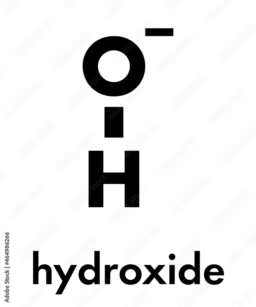 Hydroxide anion, chemical structure. Skeletal formula. Stock Vector ...