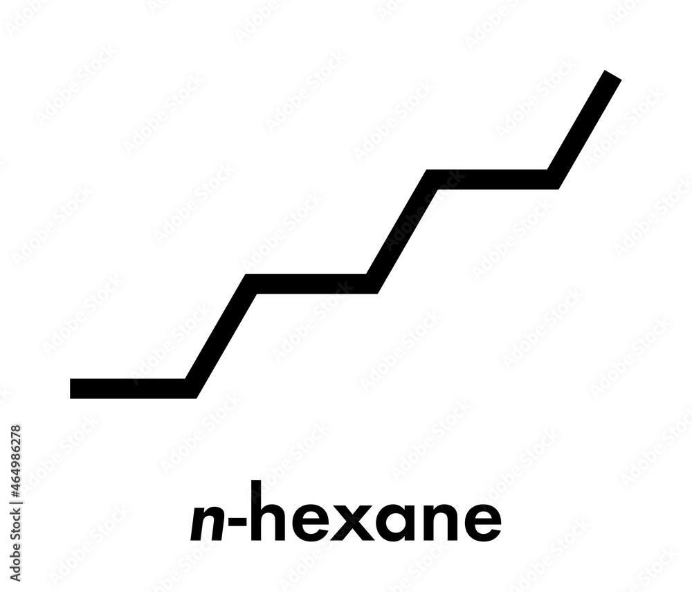 Hexane (n-hexane) alkane molecule. Skeletal formula. Stock Vector ...