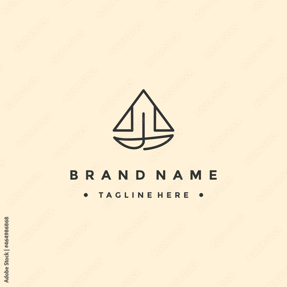 sail yacht logo design shape monogram style Stock Vector | Adobe Stock