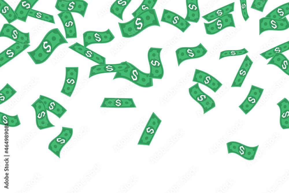 Vector falling money dollar bills Stock Vector | Adobe Stock