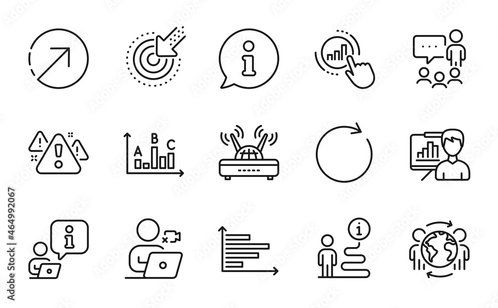 Technology icons set. Included icon as Graph chart, Video conference ...