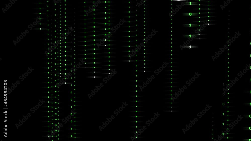 Green color lines of 0 and 1 falling down like in Matrix. Inspiration ...