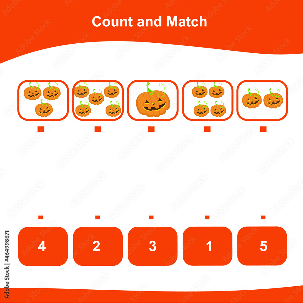Counting and matching game for Preschool Children. Cute math worksheet ...