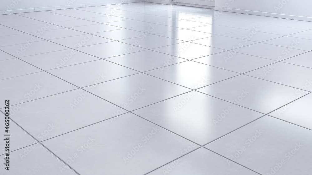 New floor tiles concept. Ceramic tile on the floor - 3d rendering Stock ...
