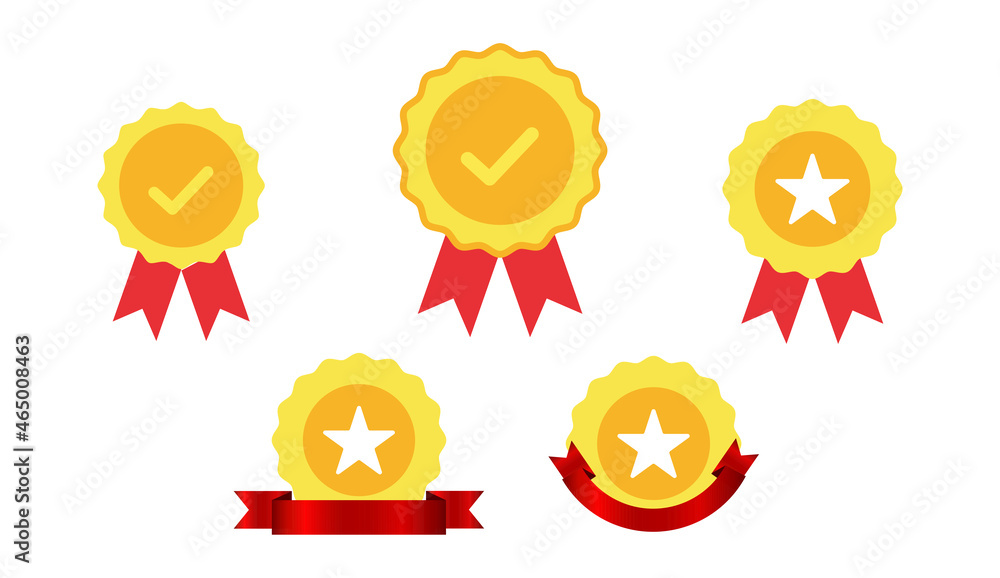 Shiny Golden Award Collection for Winner of Competition. Round Gold ...