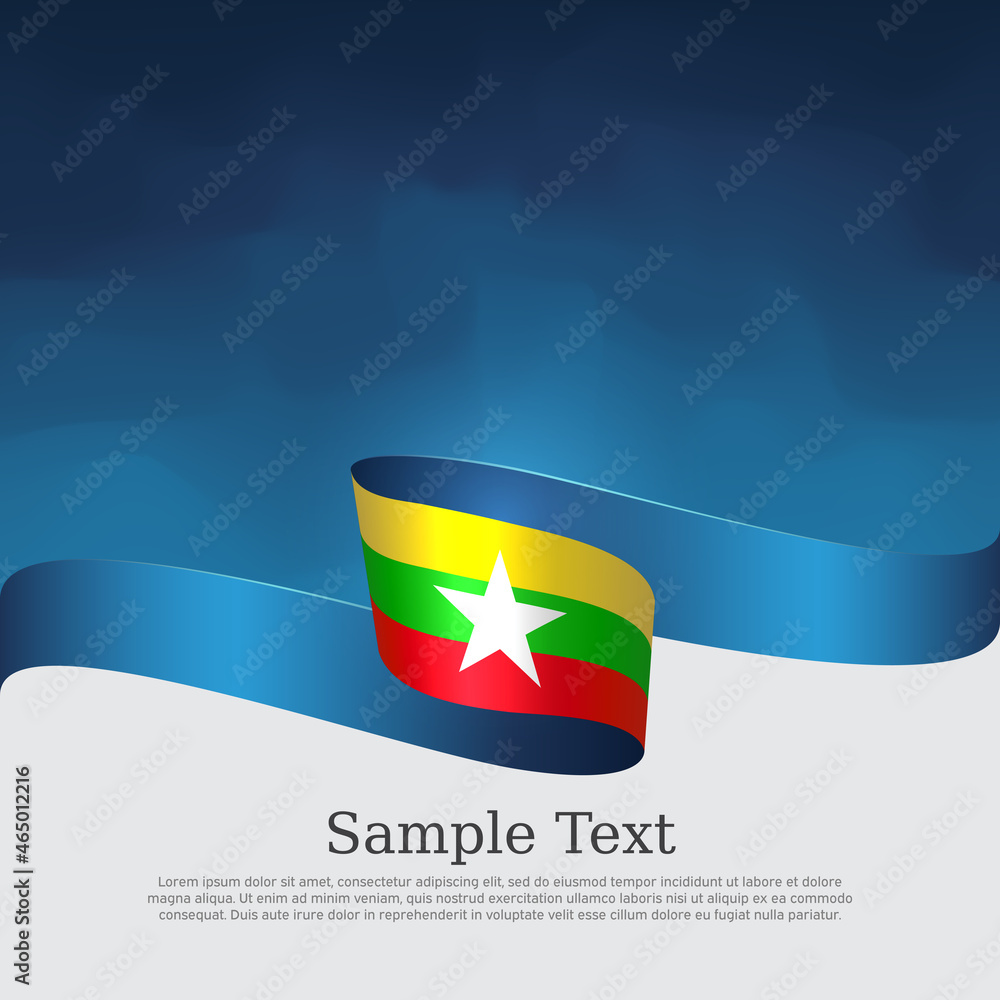 Myanmar flag background. National patriotic banner, poster. Business ...