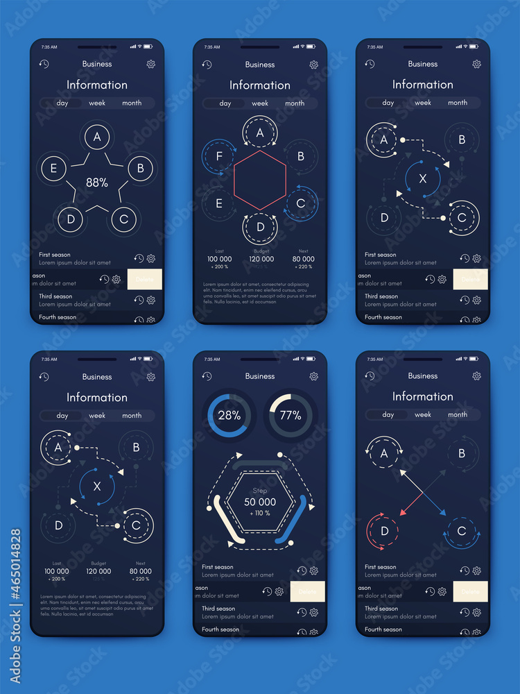 Vector graphics infographics with mobile phone. Template for creating ...